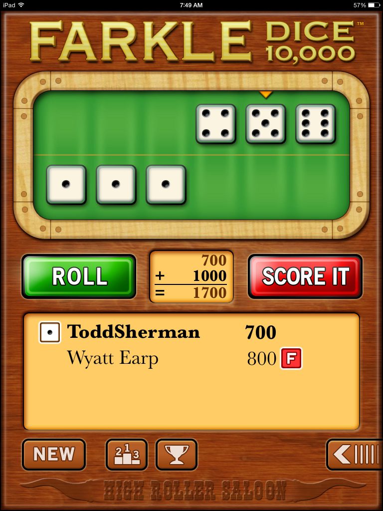 Play Farkle Dice on Your iPhone, iPad or Android Device